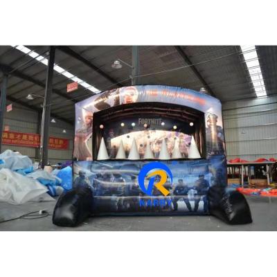 China Interactive Shooting Game Launch Inflatable Bounce Bed with Blower and Customized Color for sale