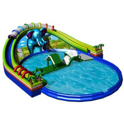China Upgrade Your Amusement Park with Our Oversize Pool and Inflatable Water Slide Combo for sale