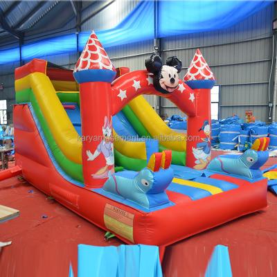 China Customer Size 16ft Small Toddler Slide Inflatable Mickey Dry or Wet Slide for Jumpers for sale