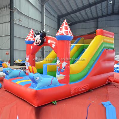 China Customer Size 16ft Small Toddler Slide Inflatable Mickey Dry or Wet Slide for Jumpers for sale