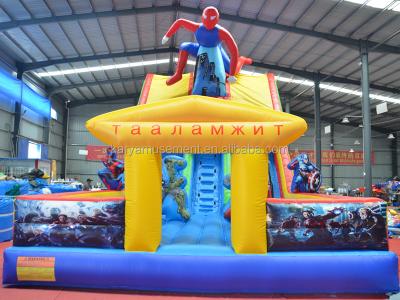 China Inflatable Spiderman Bouncer Slide Popular 2-Lane Water Slide for Large Playgrounds for sale