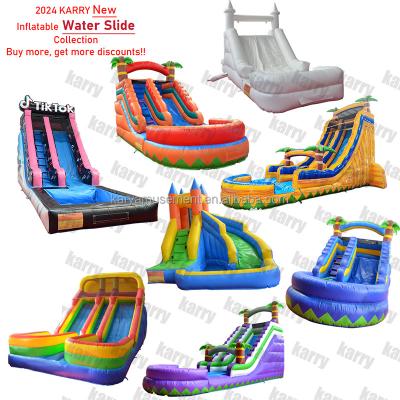 China 5-10 Passenger Commercial Grade Inflatable Water Slides with Pool for sale