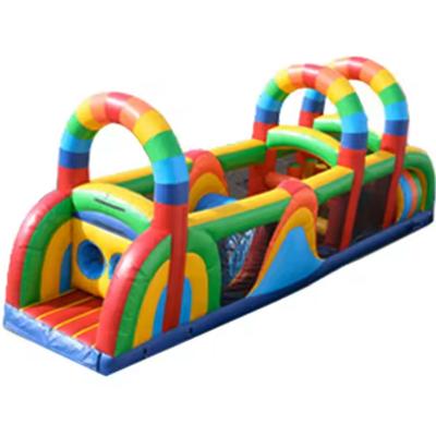 China KR-OBS-904-2 Outdoor Playground Inflatable Assault Course Challenge with Exciting Rainbow for sale