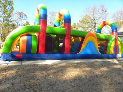 China KR-OBS-904-2 Outdoor Playground Inflatable Assault Course Challenge with Exciting Rainbow for sale