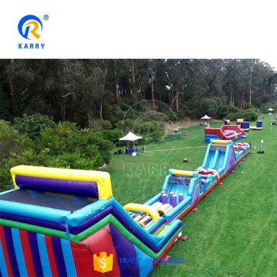 China PVC Inflatable Obstacle Course Combo Bounce House with Climbing Wall for sale