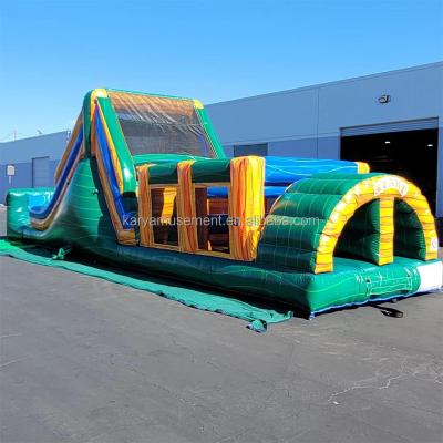 China PVC Inflatable Obstacle Course Combo Bounce House with Climbing Wall for sale