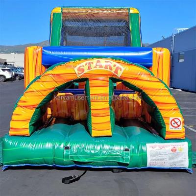 China PVC Inflatable Obstacle Course Combo Bounce House with Climbing Wall for sale