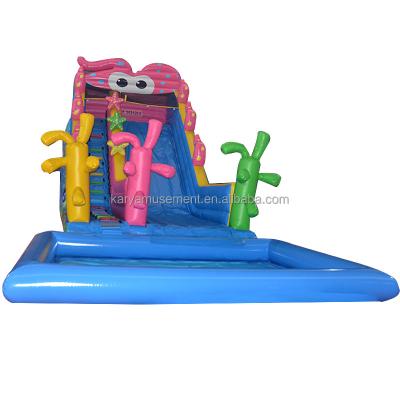 China Backyard Kids Party Trampoline Inflatable Cute Octopus Water Slide and Kids Play Pool for sale