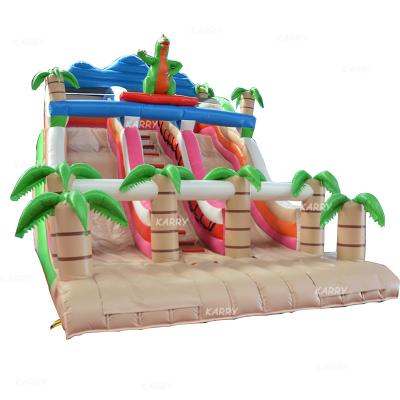 China Family Party Amusement Equipment Digital Printing Dinosaur Slide Inflatable Castle for sale