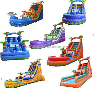 China Custom Size Inflatable Water Palm Tree Slide with Kids Play Pool Bouncing Jumping Water Slides PVC Better for sale