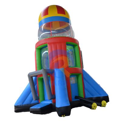 China Custom Logo Printed PVC Inflatable Rocket Airborne Adventure Game for Kids and Adults for sale