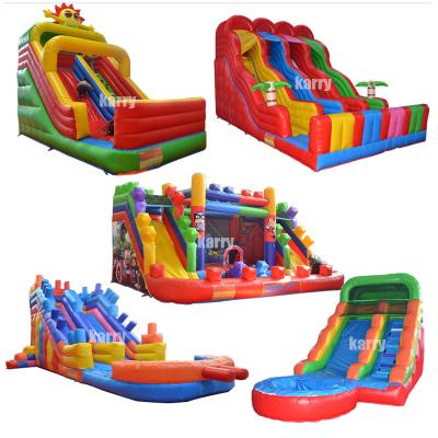 China Customized Color Building Block Slide Inflatable Wet and Dry Jumping Slide for Outdoor Fun for sale