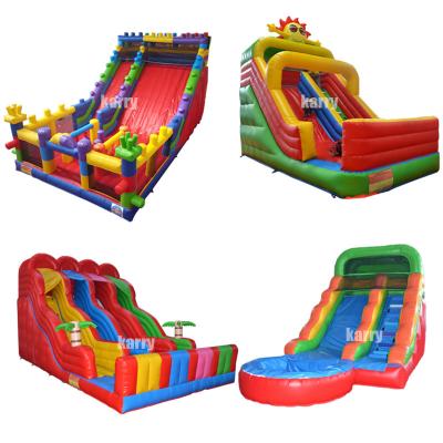 China Customized Color Building Block Slide Inflatable Wet and Dry Jumping Slide for Outdoor Fun for sale