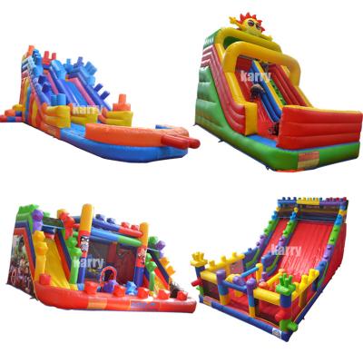 China Customized Color Building Block Slide Inflatable Wet and Dry Jumping Slide for Outdoor Fun for sale