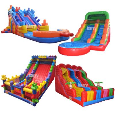 China Customized Color Building Block Slide Inflatable Wet and Dry Jumping Slide for Outdoor Fun for sale