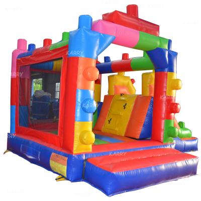 China Customize Accepted MiNi Bounce House Building Block Inflatable Castle with Slide for sale