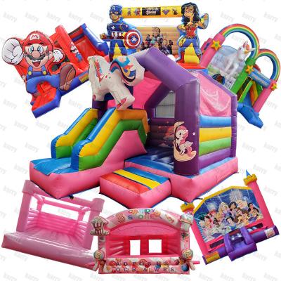 China Inflatable Pink Bouncy Bouncing Bouncer Castle for Kids Toddler Games Combo Slide for sale