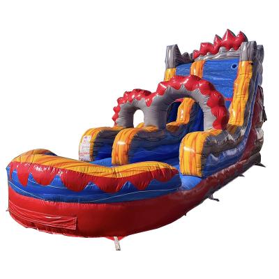 China Air Shipping Inflatable Lava Rush Theme Water Slide with Pool and Arch for sale