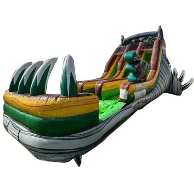 China Max Capacity 100-500kg Large Jumping Jungle Dino Water Slide for Commercial Rental for sale