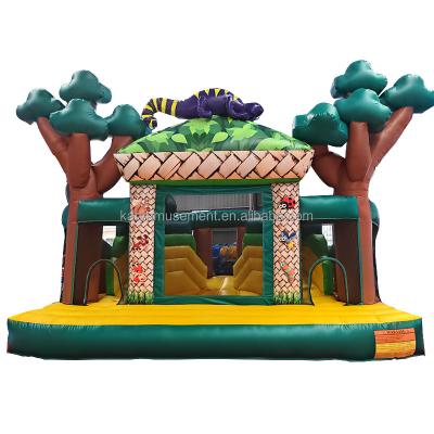China Kinderfeest Buitenopblaasbaar uitsmijterhuis met glijbaan Zee/Lucht/Express verzending Te koop