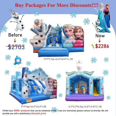 China 0.55mm PVC Vinyl Tarpaulin opblaasbare Combo kasteel glijbaan voor kinderen in het pretpark Te koop