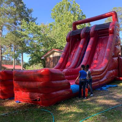 China Adult Size Inflatable Water Slide with 2 Slides and 2 Pools in Commercial Grade PVC for sale