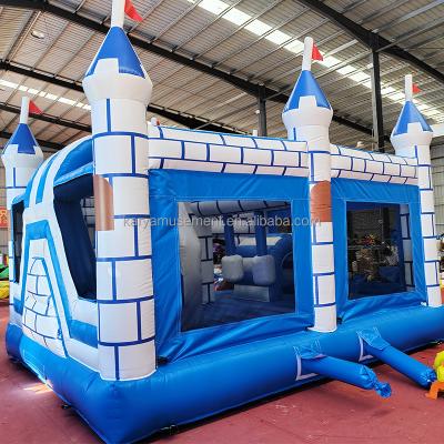 Cina Commercial PVC Bouncy Castle Combo con Slide Unisex Castello Blu e Bianco Parco giochi in vendita