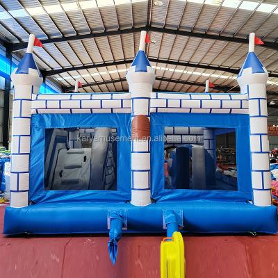 Cina Commercial PVC Bouncy Castle Combo con Slide Unisex Castello Blu e Bianco Parco giochi in vendita