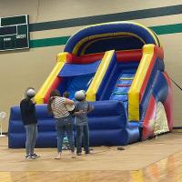 China Large Bouncing Inflatables with Pool Digital Printing Waterslide for sale