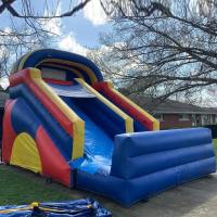 China Large Bouncing Inflatables with Pool Digital Printing Waterslide for sale