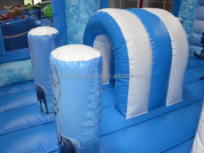 China Customized Kids Party Inflatable Trampoline Princess Elsa Castle Combo Jumping Slide for sale