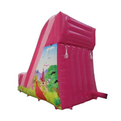 China Commerciële verhuur PVC kleine roze opblaasbare glijbaan met CE/EN71/EN14960-certificering Te koop