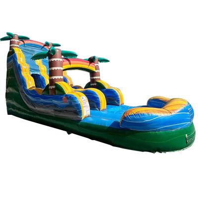 China Embarque Feito Fácil Comercial PVC Tropical Palmeira Slide de Água Inflável com piscina à venda