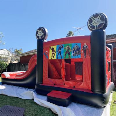 Cina 0.55mm PVC Vinyl Tarpaulin Spiderman Casa gonfiabile a rimbalzo doppi corridoi castello salto in vendita