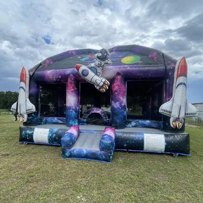 中国 吹風機 素敵な子供たちのパーティー 宇宙飛行士 城 宇宙船 膨らませられる跳ね返り屋 販売のため