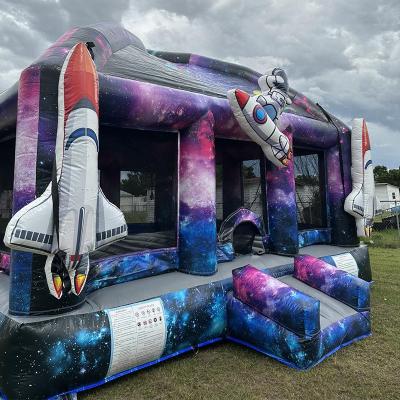 中国 吹風機 素敵な子供たちのパーティー 宇宙飛行士 城 宇宙船 膨らませられる跳ね返り屋 販売のため