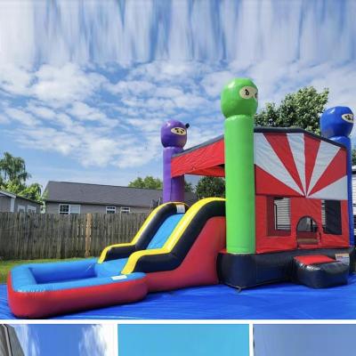 Cina Castello a colori personalizzati per bambini a tema castello gonfiabile con combo di diapositive in vendita