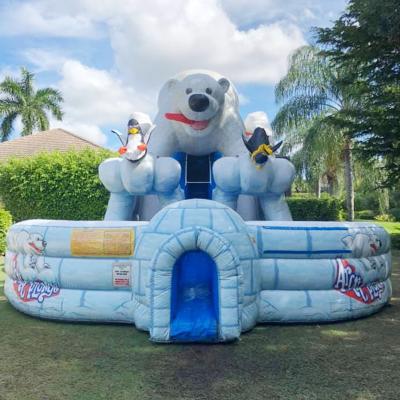 Cina Indoor Commercial Huge Arctic Plunge Slide d'acqua gonfiabile con slitta d'aria a doppia corsia in vendita