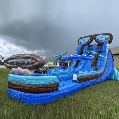 China Prepárate para hacer un salto de agua inflables de 40 pies con piscina y tabla de surf enorme en venta