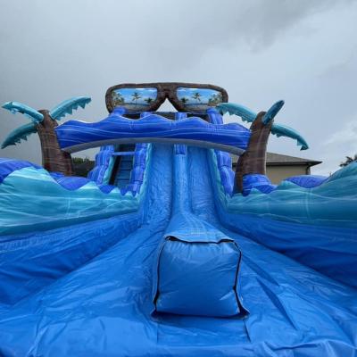 China Prepárate para hacer un salto de agua inflables de 40 pies con piscina y tabla de surf enorme en venta