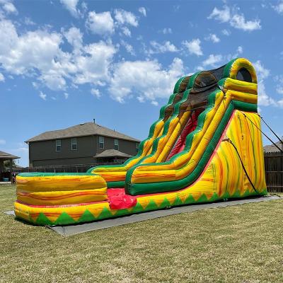 中国 成人用サイズ PVC 商業用 ジャングルシンフォニー 水上スライド プール付き 充電式 販売のため