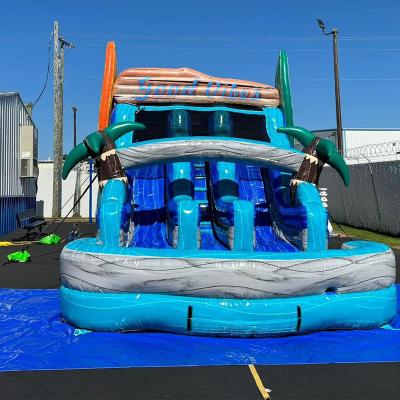 China Commercial PVC Surfboard Double Slides Water Slide for Party Rentals Express Shipping for sale