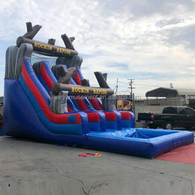 中国 人気 充電式 コンボ ボンチ ジャンピング カッスル ロック レッド ウォータースライド と ビッグ プール 販売のため