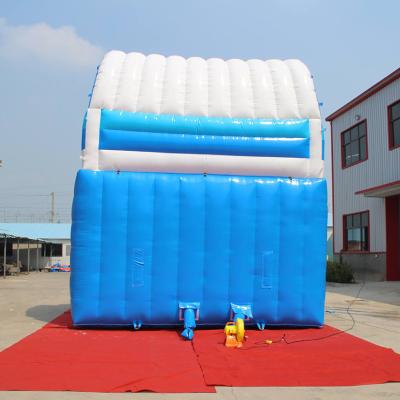 Cina Combo gonfiabile a doppio scivolo blu di grandi dimensioni per affitto di feste su misura in vendita