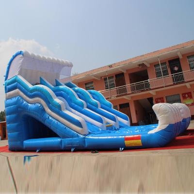 Cina Combo gonfiabile a doppio scivolo blu di grandi dimensioni per affitto di feste su misura in vendita