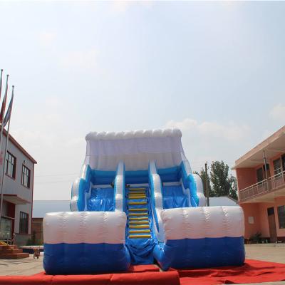 Cina Combo gonfiabile a doppio scivolo blu di grandi dimensioni per affitto di feste su misura in vendita