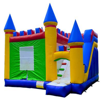 China CE/EN71/EN14960 Certified Colorful Block Inflatable Castle Bounce House with Slide for sale