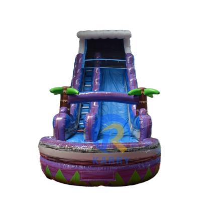 Cina Slide d'acqua gonfiabile in PVC colorato personalizzato con piscina per il divertimento estivo in vendita