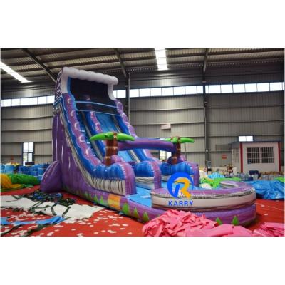 Cina Slide d'acqua gonfiabile in PVC colorato personalizzato con piscina per il divertimento estivo in vendita