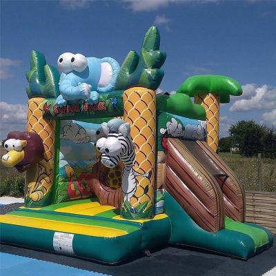 Китай Custom Logo Printed Mini Commercial PVC Safari Inflatable Bouncer House для детей продается
